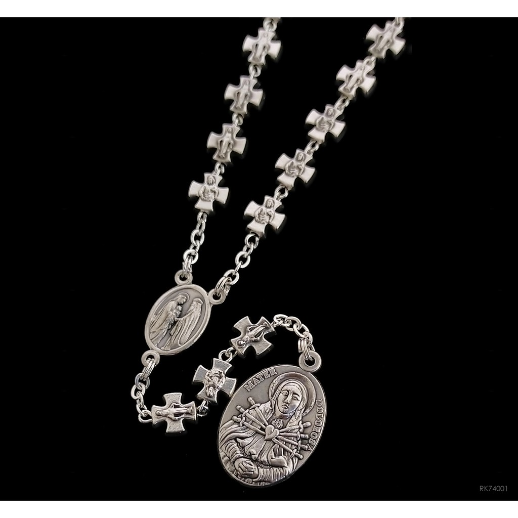 Jual Kaplet 7 Duka Maria Metal Bentuk Salib Devosi Katolik | Shopee ...