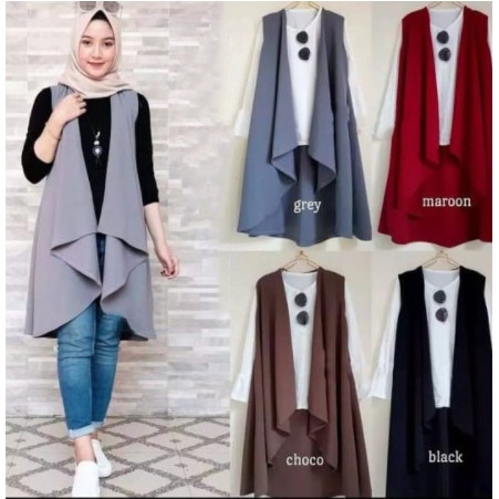 Jual Rompi Panjang Wanita / Rompi Muslim Wanita / Rompi Batik Wanita ...