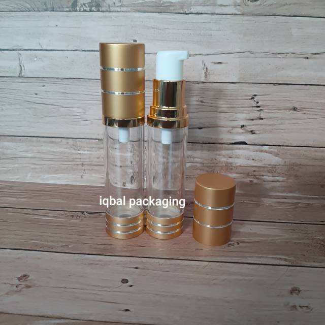 Jual Botol airless silinder 15ml gold | Shopee Indonesia