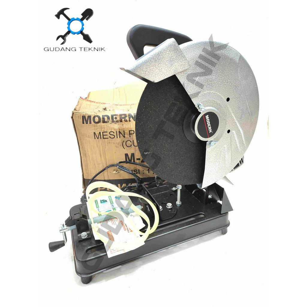 Jual MESIN CUT OFF ELEKTRIK M2490 MODERN Potong Besi Kayu 14" VBELT ...