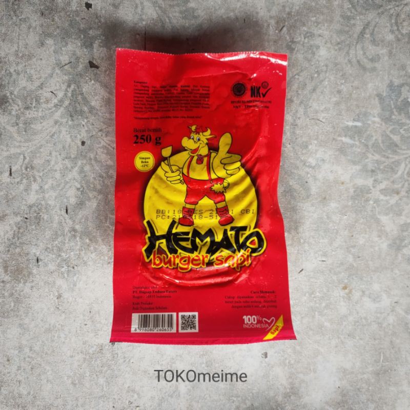 Jual HEMATO BURGER SAPI 10s 250gr | Shopee Indonesia