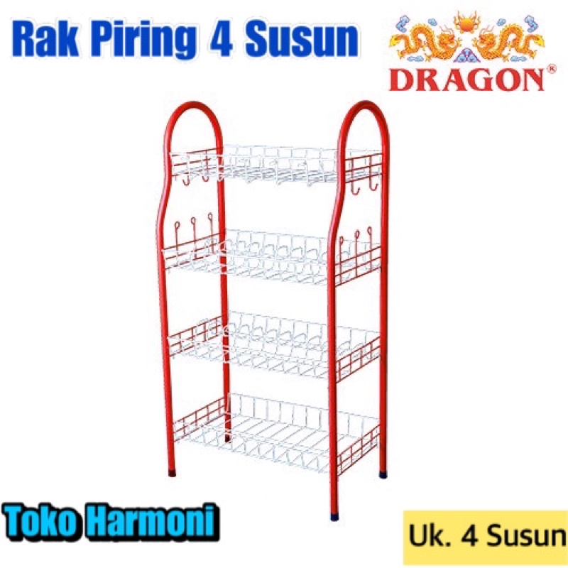 Jual Rak 4 Susun Besi Dragon Rak Piring 4s Rak Serbaguna Besi Coating ...