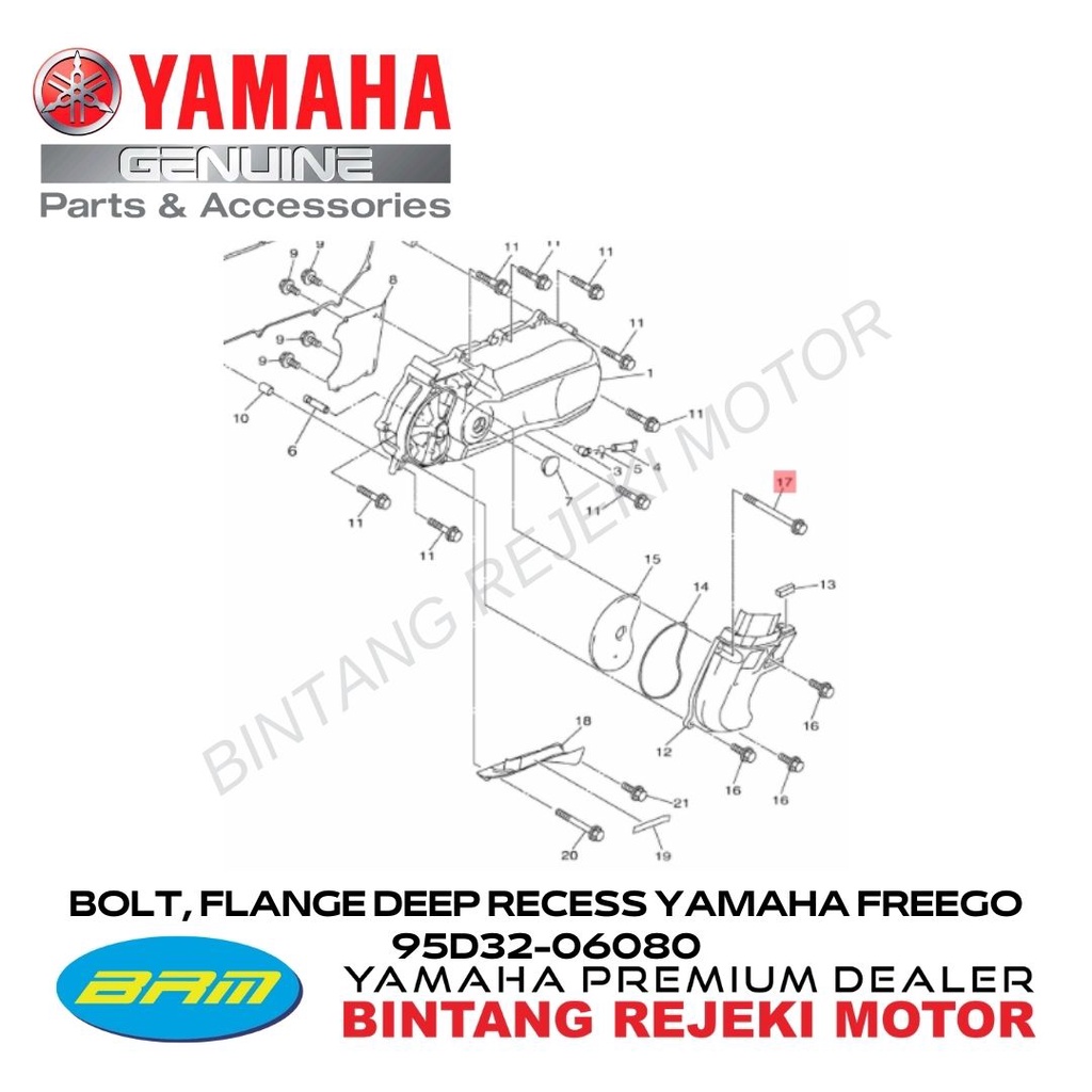 Jual YAMAHA BOLT, FLANGE DEEP RECESS YAMAHA FREEGO 95D32-06080 | Shopee ...