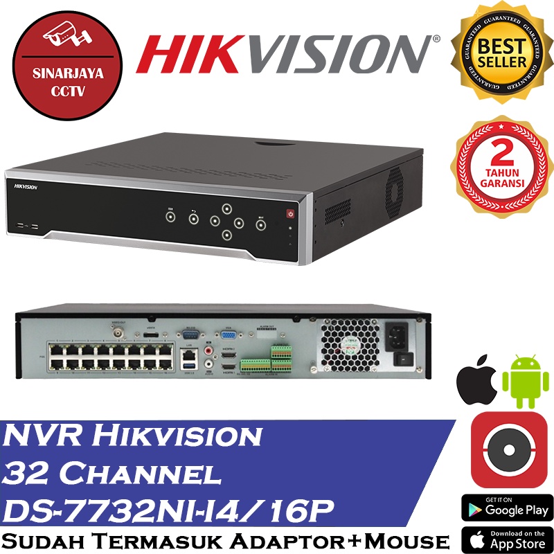 Jual NVR CCTV Hikvision 32 Channel DS-7732NI-I4/16P(POE) Garansi Resmi ...