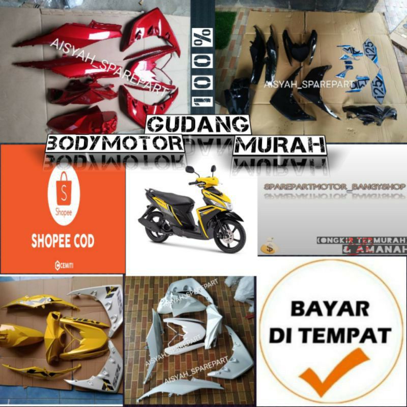 Jual cover body halus full set yamaha mio m3 warna merah,hitam,kuning ...