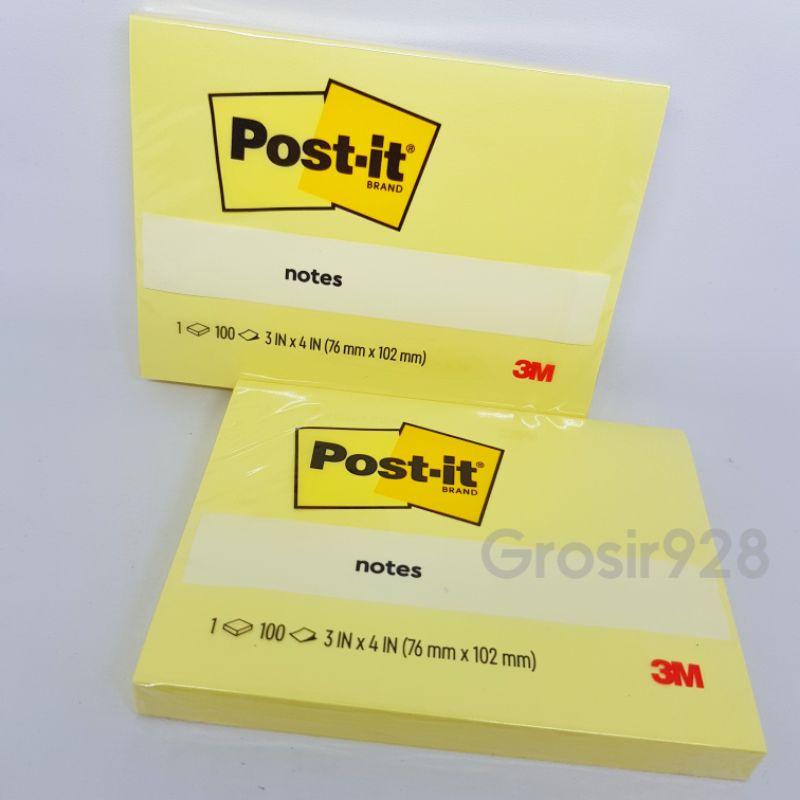 Jual (Per Pak Kecil) Memo Stick / Sticky Notes Post It 3M 657 Kuning ...