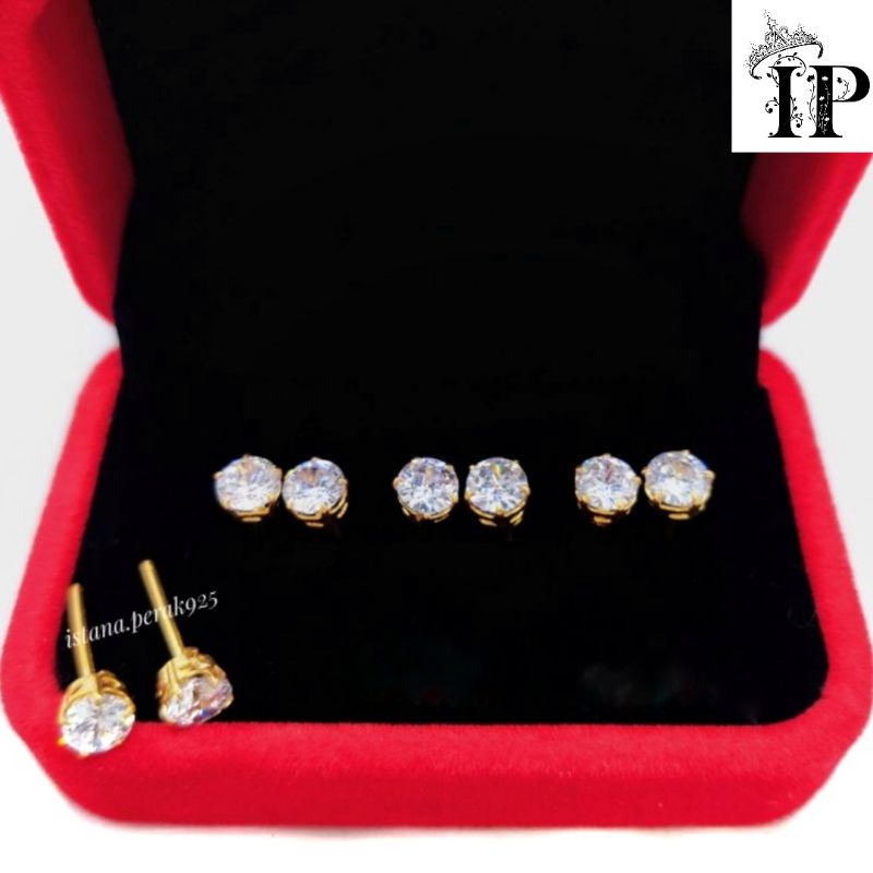 Jual GIWANG PERAK ASLI SILVER 925 - LAPIS EMAS - MODEL DESY/ SOLITAIRE ...