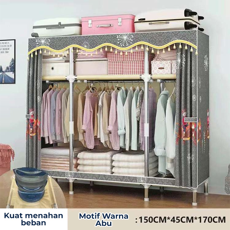 Jual Dejavu Lemari Pakaian Kain Portable Rak Baju Susun Tirai Kain ...