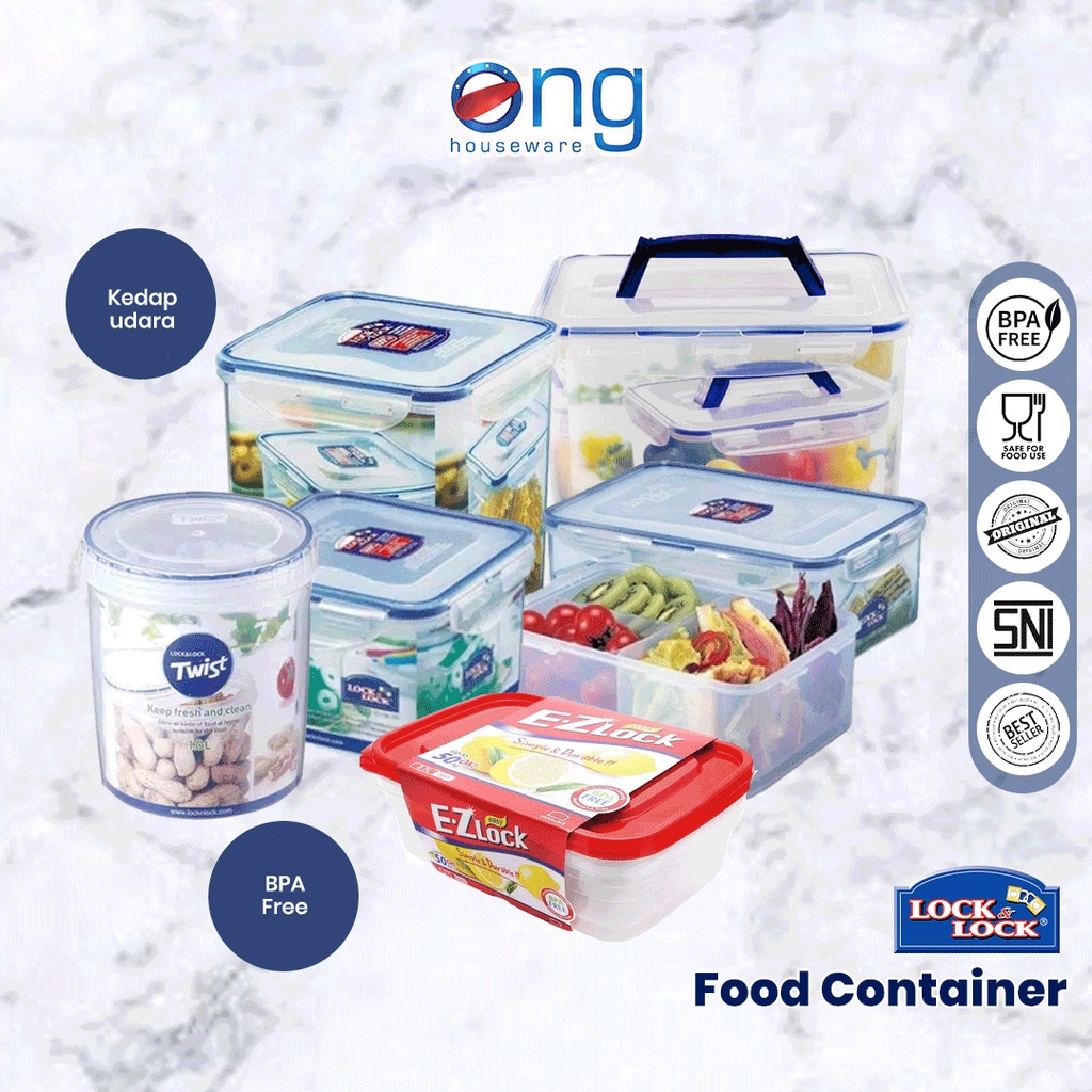 Jual Locknlock Rectangle Round Food Container Tall Tempat Makan Lunch ...