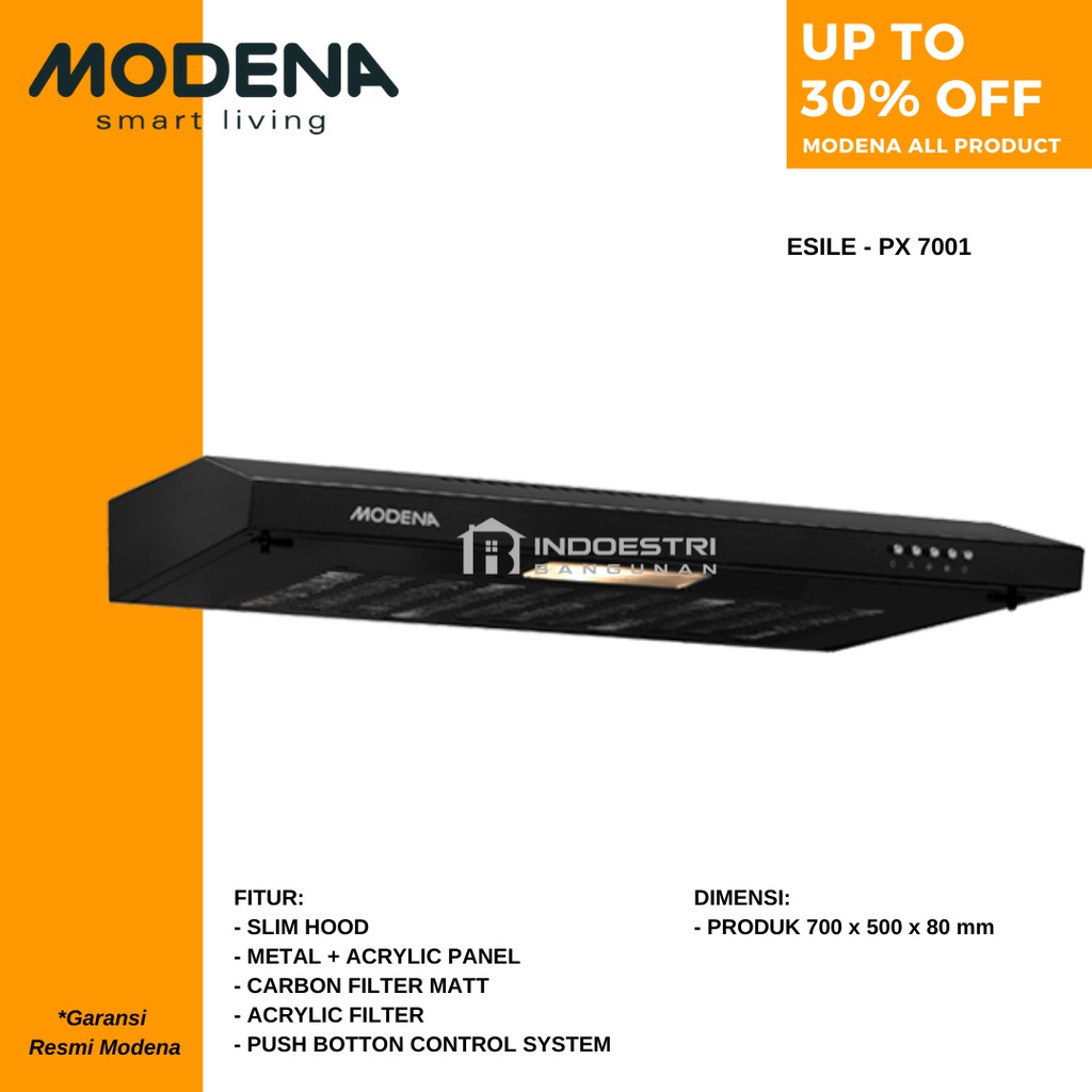 Jual Slim Hood Modena PX 7001 / Cooker Hood Modena PX 7001 Esile (70 cm ...