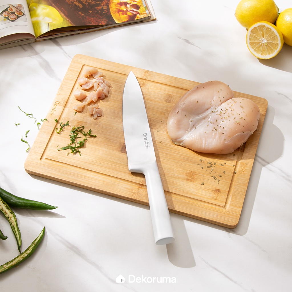 Jual Dekoruma TAMA Pisau Chef Putih Handle Hollow 19 cm | Kitchen Knife ...