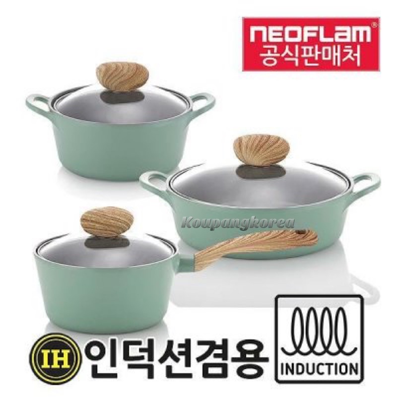 Jual Neoflam Retro IH Induction Die Casting Pot Set 3 Green | Shopee ...