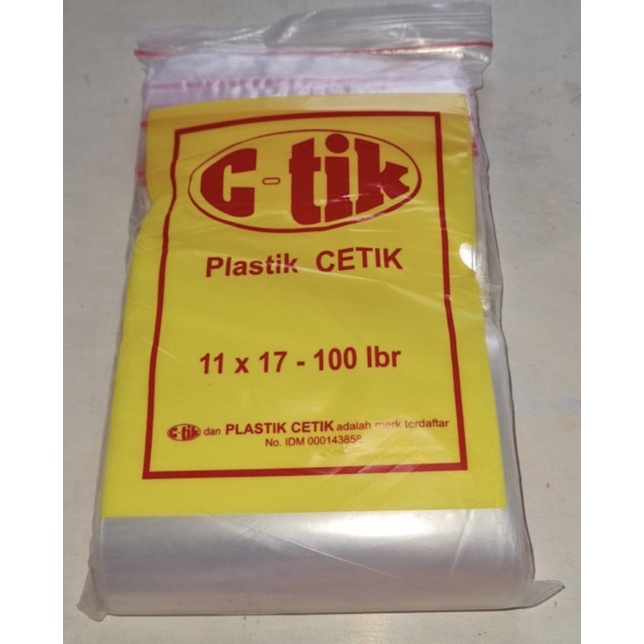 Jual Plastik Klip C-tik 11x17 / Plastik Cetik Zipper Lock Isi 100 ...
