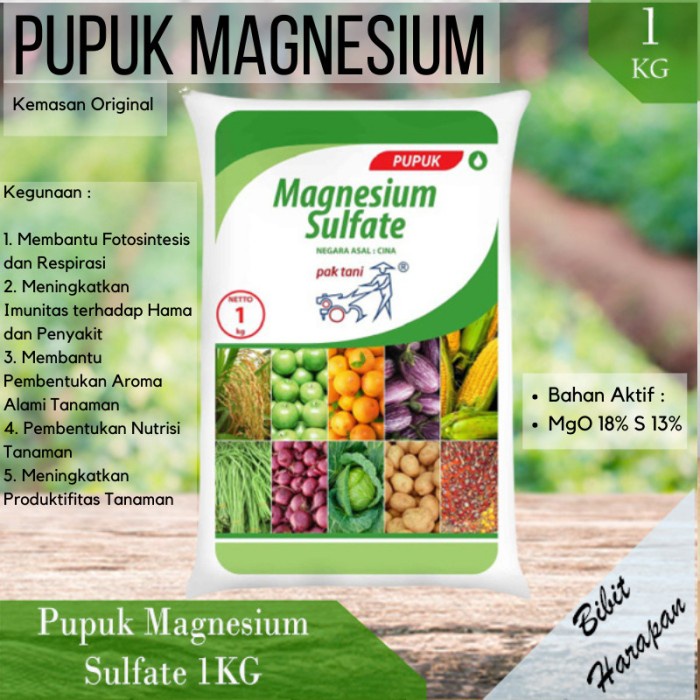 Jual NEW Pupuk Tanaman Magnesium Sulfate 1 KG Pak Tani Original Pabrik ...