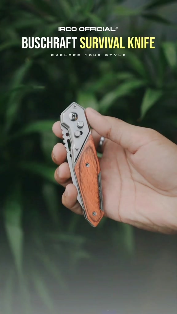Jual IRCO Pisau Saku Lipat Stainless Steel Gagang Kayu - Bushcraft ...
