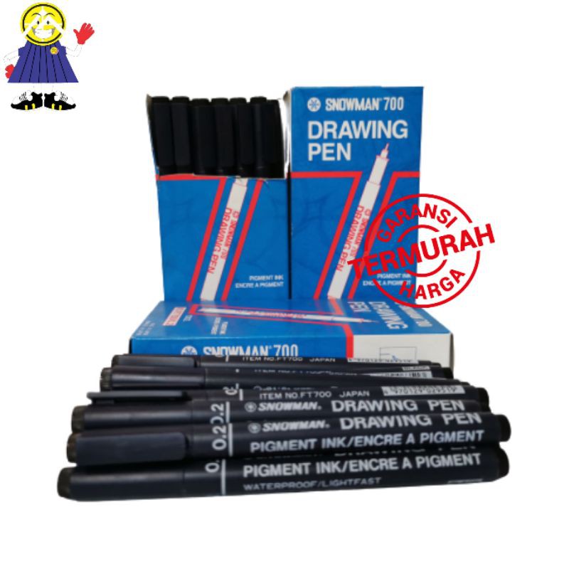Jual Drawing pen/pulpen snowman semua ukuran murah | Shopee Indonesia
