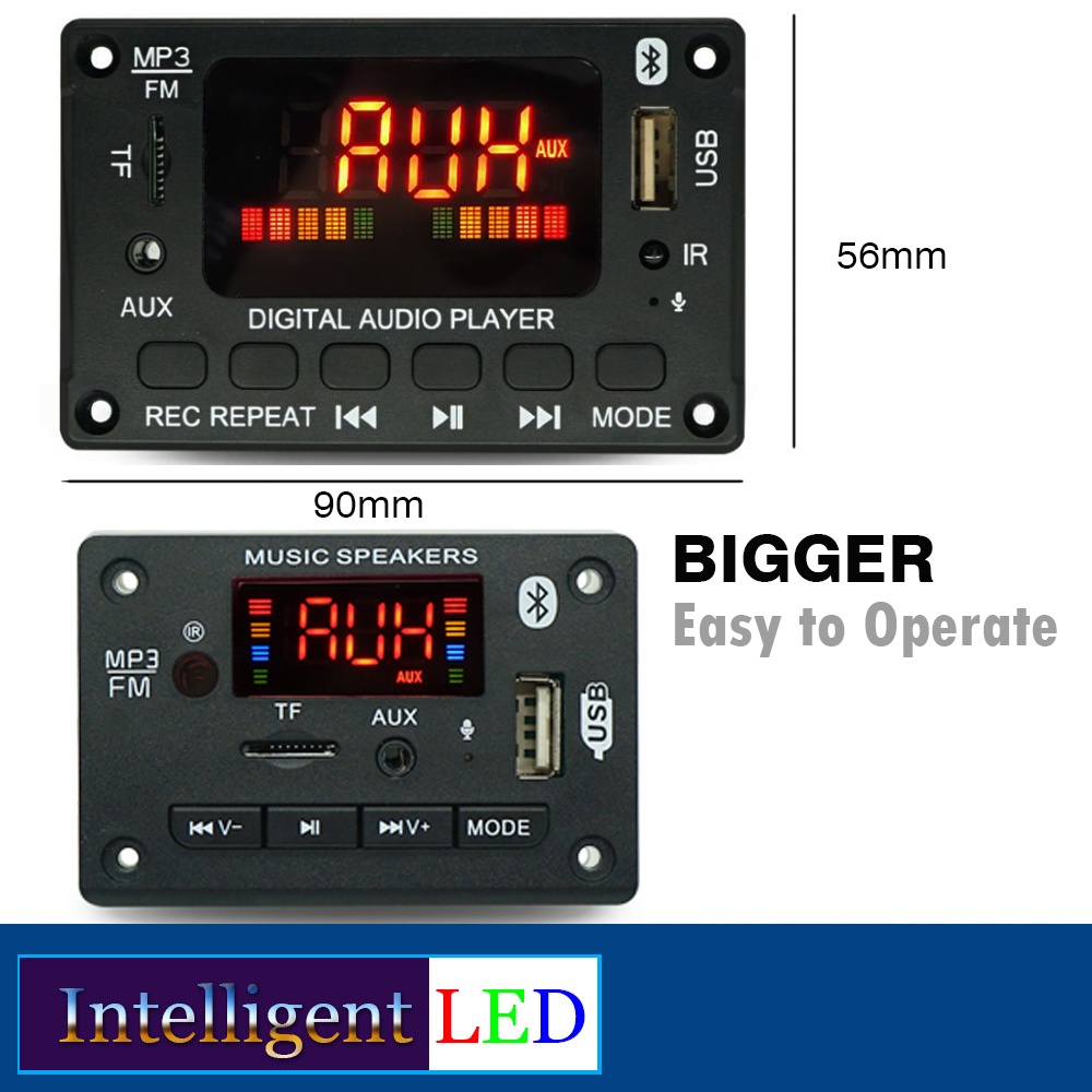 Jual Bluetooth MP3 Player Kit USB TFT FM Radio Stereo Big Screen D118BT ...