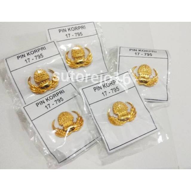 Jual Pin korpri pns asn jatah pembagian bahan kuningan sepuh emas ...
