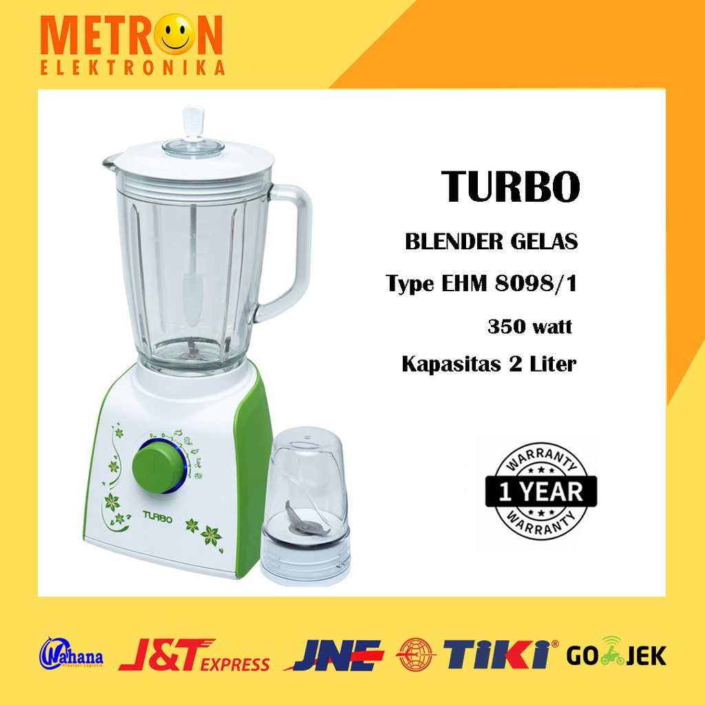 Jual TURBO EHM 8098/1 / BLENDER GELAS GREEN 2 LITER 350 WATT / EHM8098 | Shopee Indonesia