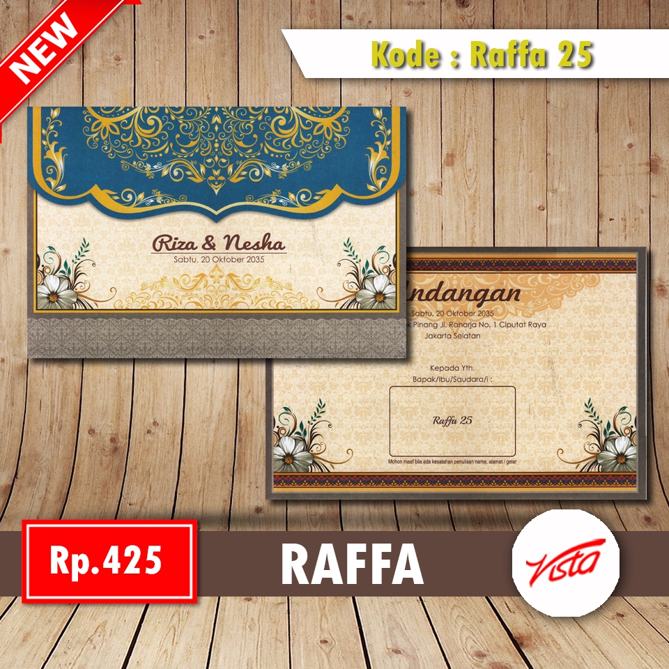 Jual Undangan pernikahan blangko raffa 25 nikah wedding simple DIY Print cirebon harga ukuran ...