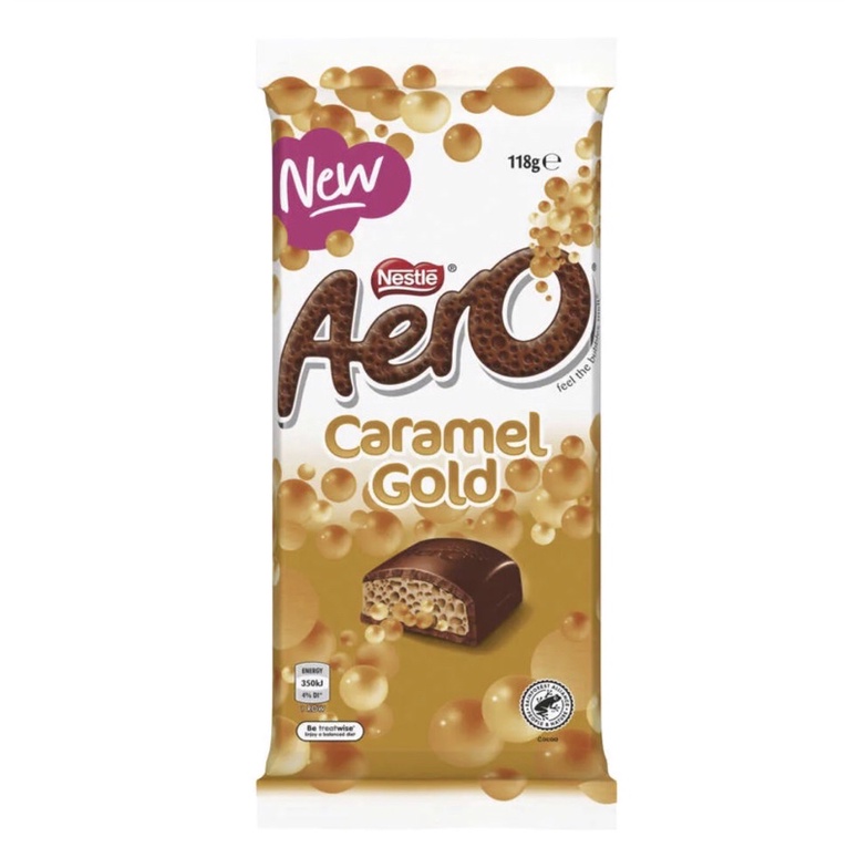 Jual Nestle Aero Caramel Gold Chocolate Bars 118g Australia | Shopee ...