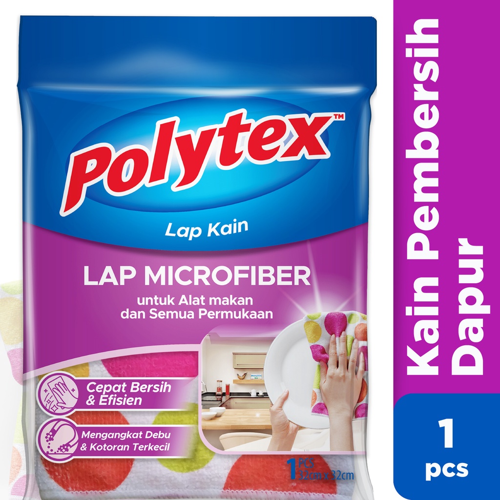 Jual Polytex Lap Kain Lap Microfiber untuk Alat Makan dan Semua Permukaan | Shopee Indonesia