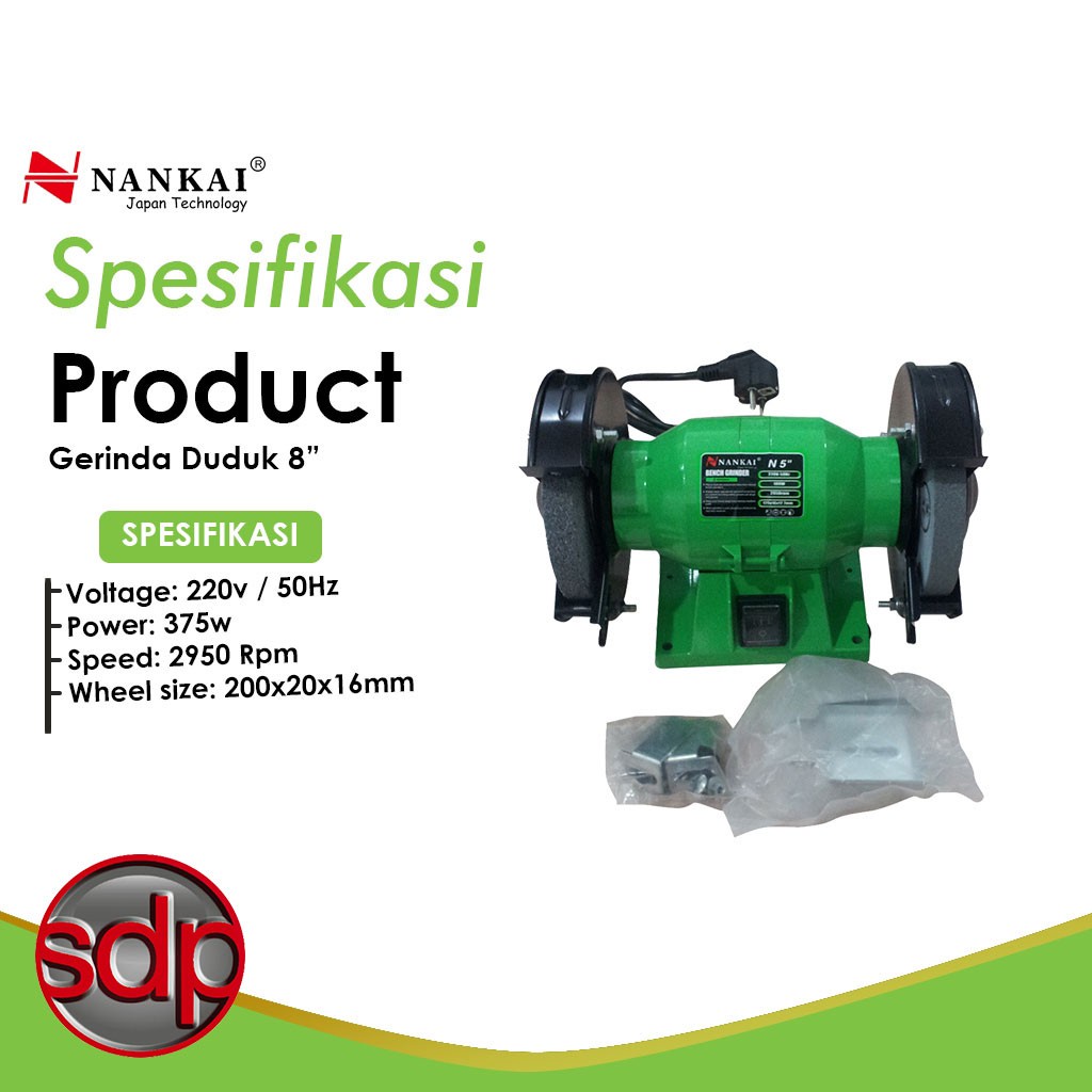 Jual Mesin Gerinda Duduk / Bench Grinder 8" Gurinda Duduk 8 inch Nankai ...