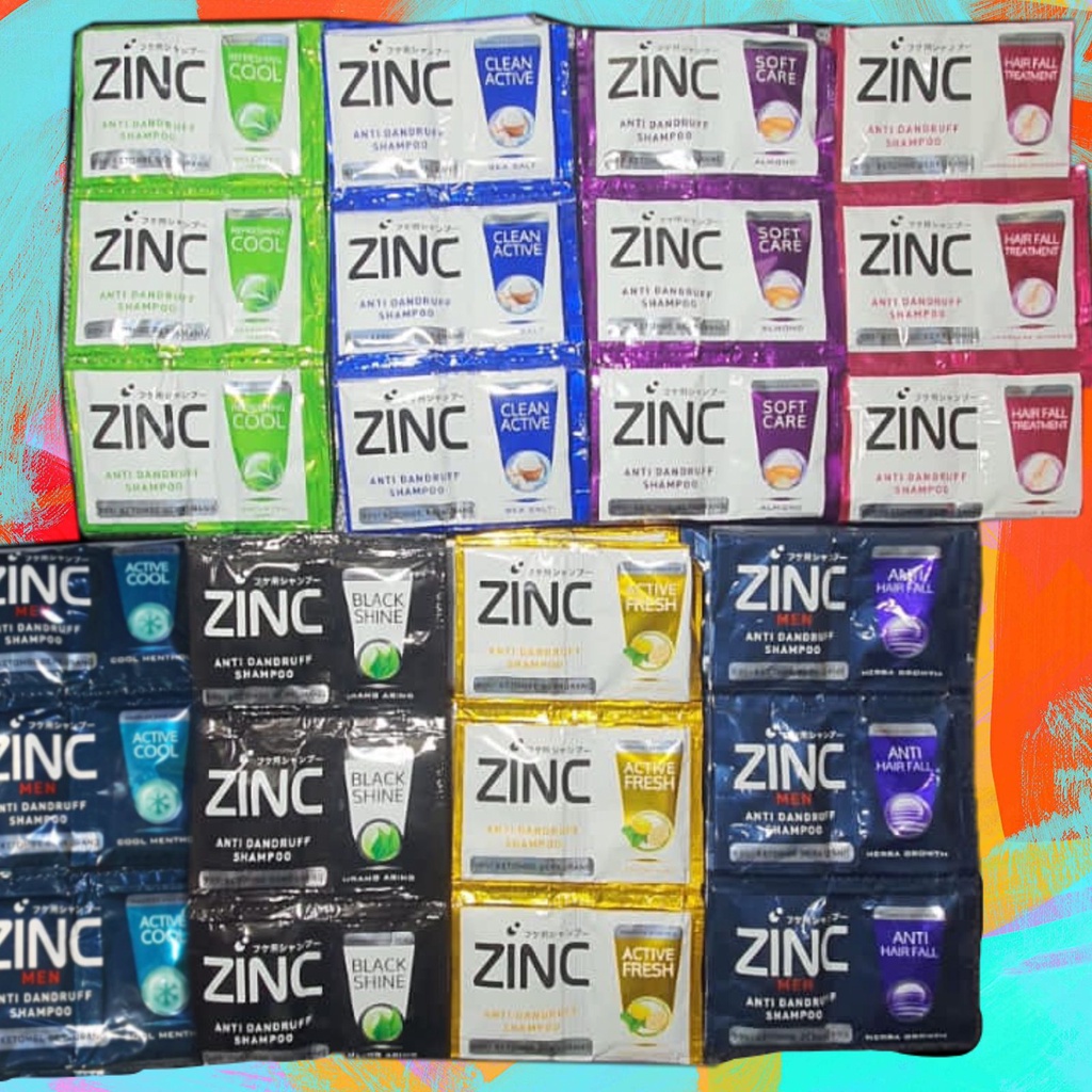 Jual Zinc Shampoo Sachet 10 ml satu renceng isi 12 renceng 24pcs ...