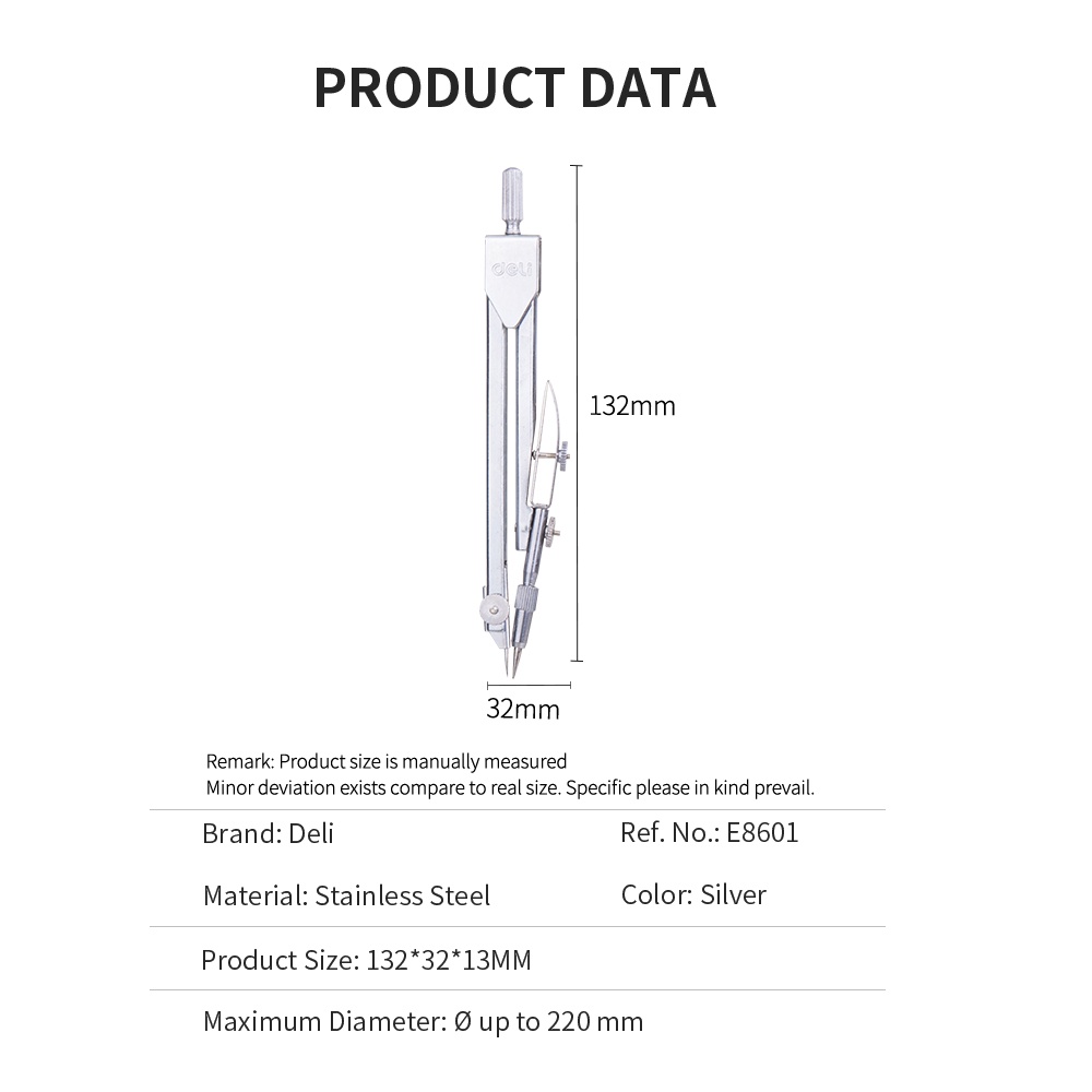 Jual Deli Jangka-Metal Set Dengan Pencil-leads Silver E8601 | Shopee ...