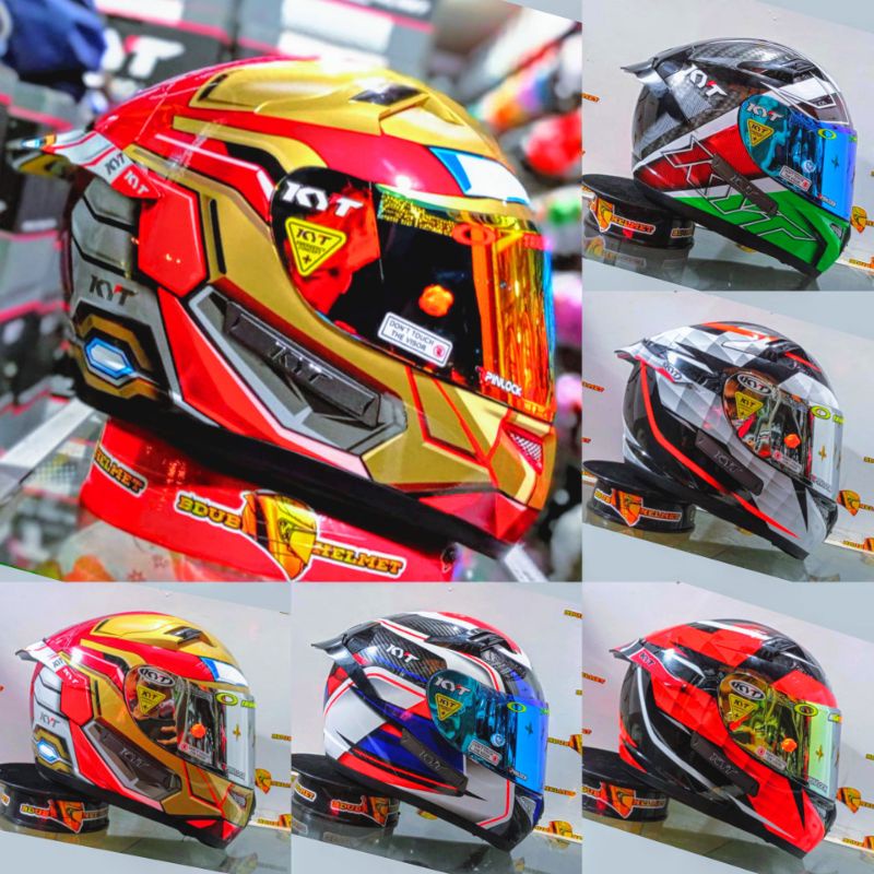 Jual HELM KYT K2 RIDER IRONMAN PAKET GANTENG VISOR IRIDIUM+SPOILER ...