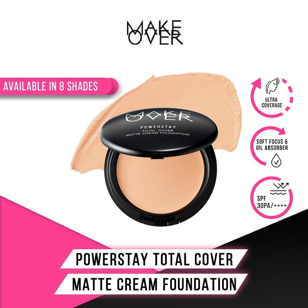 Jual MAKE OVER Powerstay Total Cover Matte Cream Foundation 12g ...