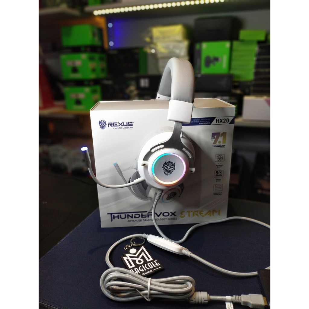 Jual Rexus HX20 White RGB Gaming Headset | Shopee Indonesia