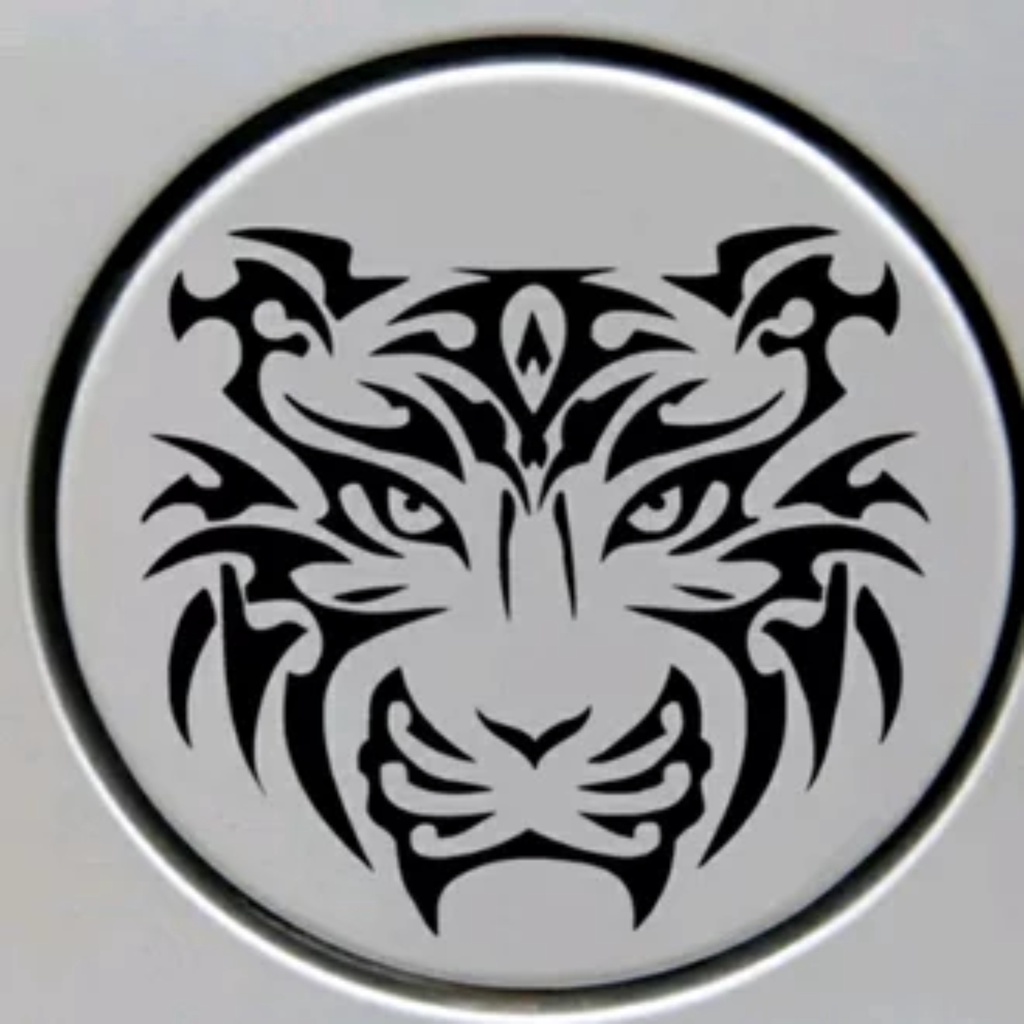 Jual CUTTING STICKER TUTUP TANGKI MOBIL MACAN STIKER TIGER HEAD KEREN ...