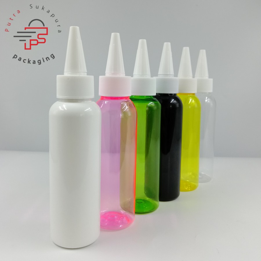 Jual Botol Kerucut 100Ml Pet Varian/Botol Tinta 100Ml/Tutup Putih ...