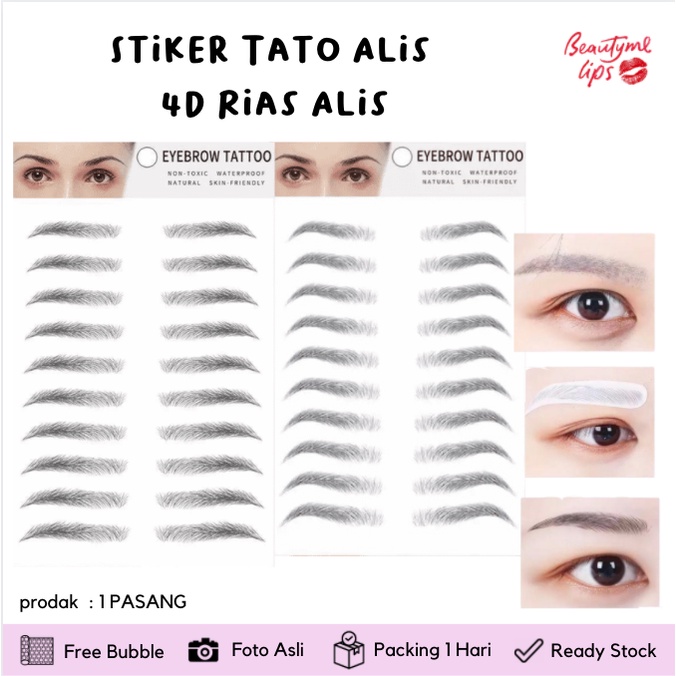 Jual Sticker Tato Alis 4D Rias Alis Seperti Rambut Tempel Pembentuk ...