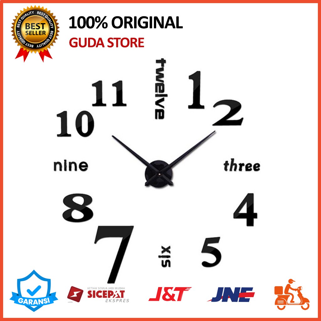 Jual Jam Dinding Besar DIY Giant Wall Clock QUARTZ 50-60cm H5Z0 Wall ...