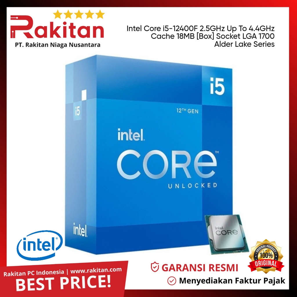 Jual INTEL Core i5 12400F 6 Core 12 Threads Alder Lake LGA1700 Processor | Shopee Indonesia