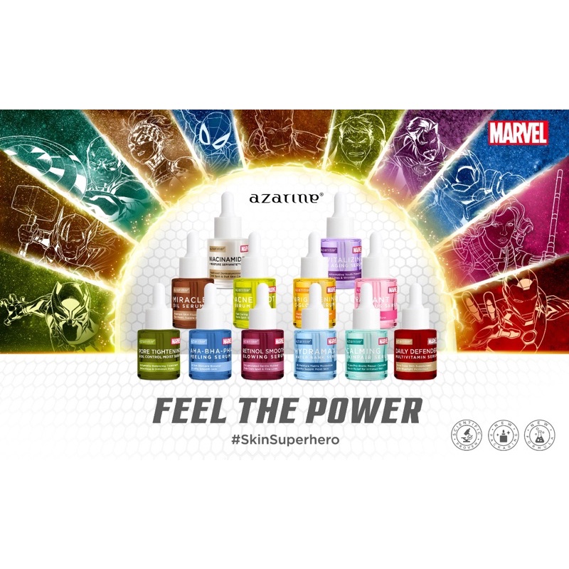Jual azarine x marvel superhero serum (retinol | acne spot | aha bha ...