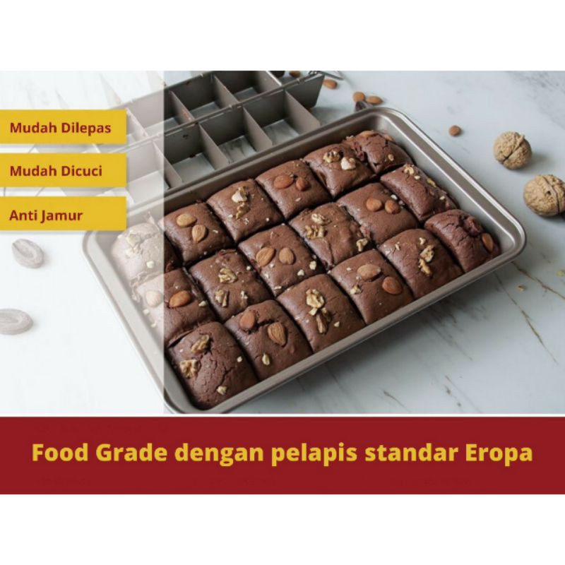 Jual Loyang Brownies sekat Cetakan kotak- loyang roti | Shopee Indonesia