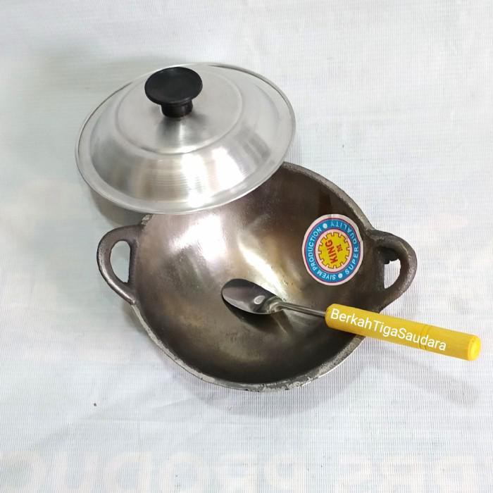 Jual Kuali Serabi Wajan Serabi,Kue Cucur Besi Tebal +Tutup+1Cukilan ...