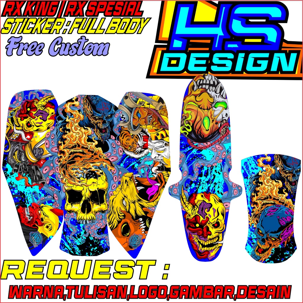 Jual Sticker decal full body rxking custom tengkorak | Shopee Indonesia