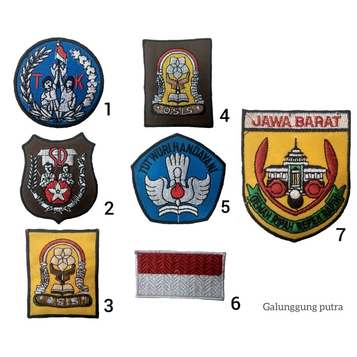 Jual Atribut Seragam Sekolah bordir komputer logo TK SD SMP SMA PRAMUKA ...