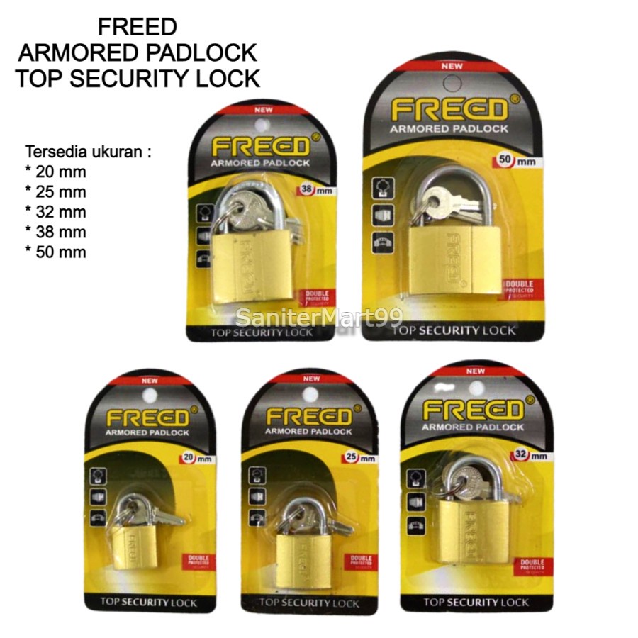 Jual GEMBOK KUNING PRESS 20mm , 25mm , 32mm , 38mm , 50 MM FREED GEMBOK ...