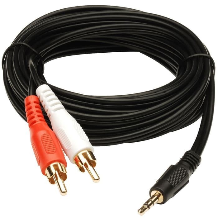 Jual Kabel Audio 2 In 1 RCA to Jack 3,5mm 10 Meter | Shopee Indonesia