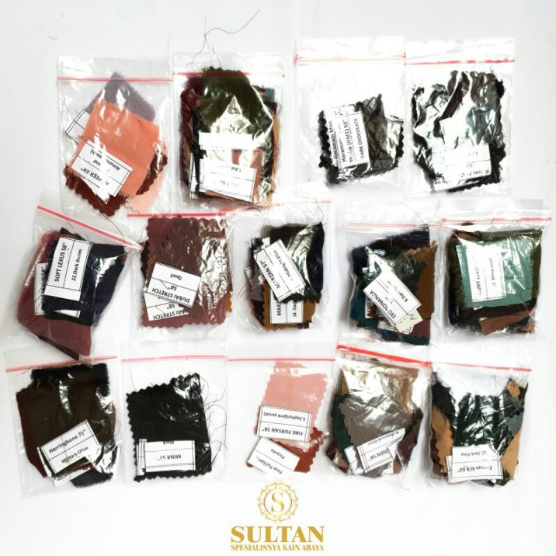Jual Paket Sample Kain Polos Ready Stok Sultan and Emirates Textile ...