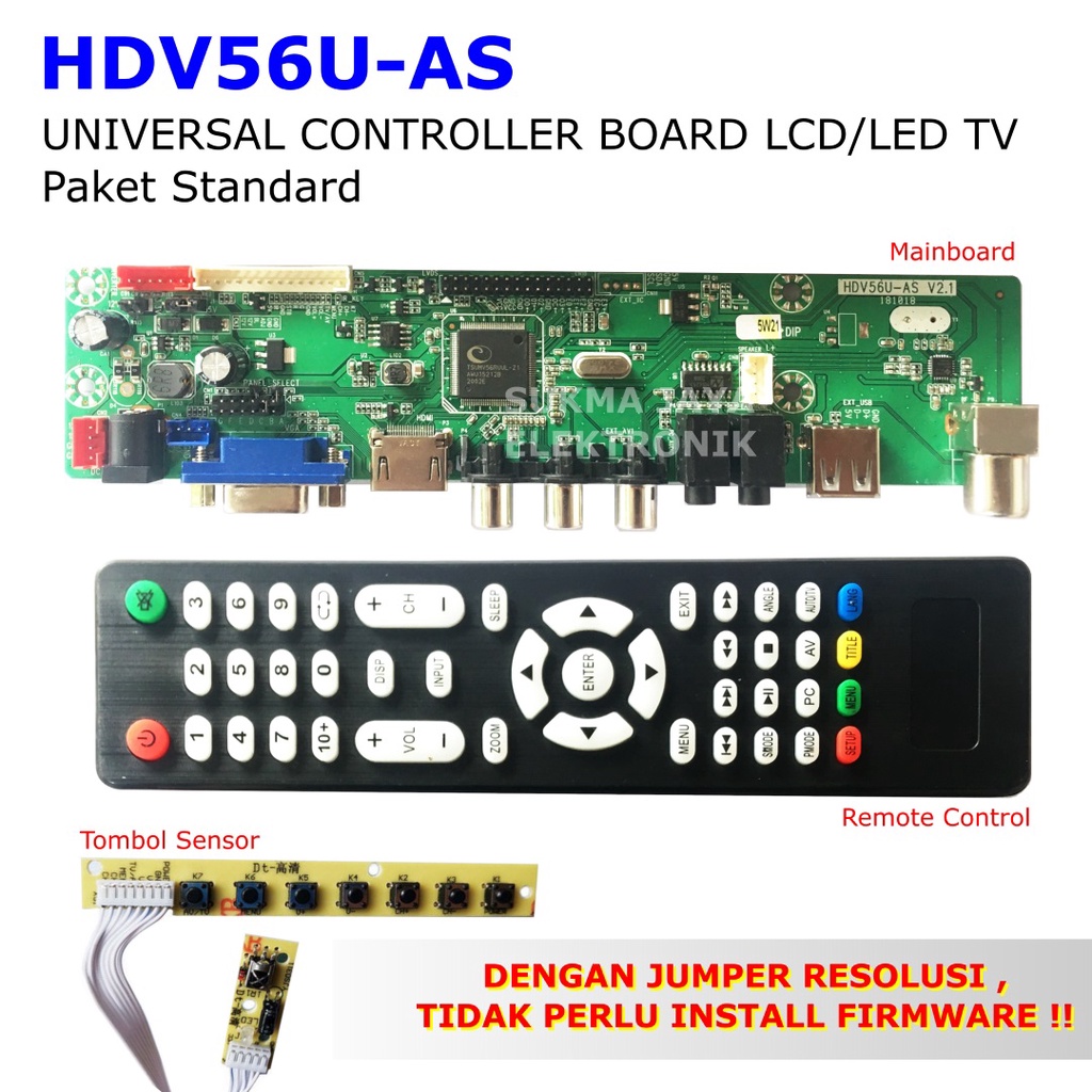 Jual LCD LED TV Universal Controller Board HDV - dengan Jumper Resolusi ...