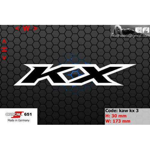 Jual ea cutting sticker / decal Code: kawasaki kx 3 ( sponsor logo ...