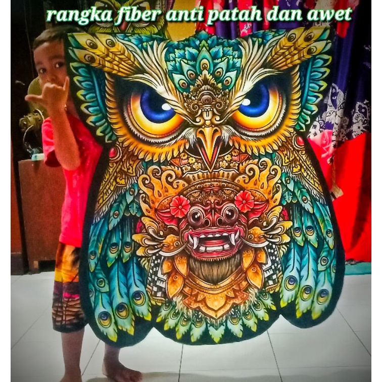 Jual layangan celepuk burung hantu barong rangka fiber print murah bisa ...
