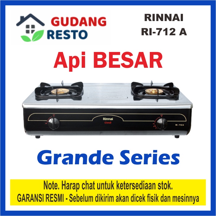 Jual RINNAI RI 712 A / RI 712A / RI712 KOMPOR GAS LPG 2 TUNGKU / MATA ...