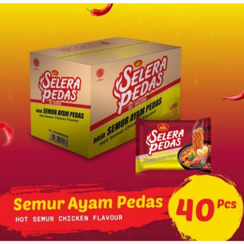 Jual Mie ABC Selera Pedas 1 Dus (40 pcs) | Shopee Indonesia